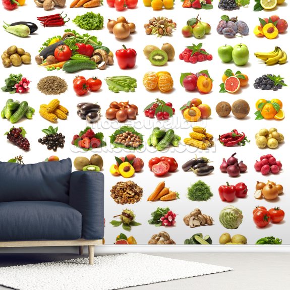 Fruit and Vegetables Wallpaper | Wallsauce US