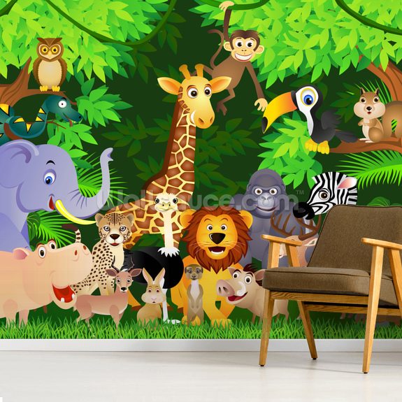 Papier Peint Animaux dans la Jungle | Wallsauce FR