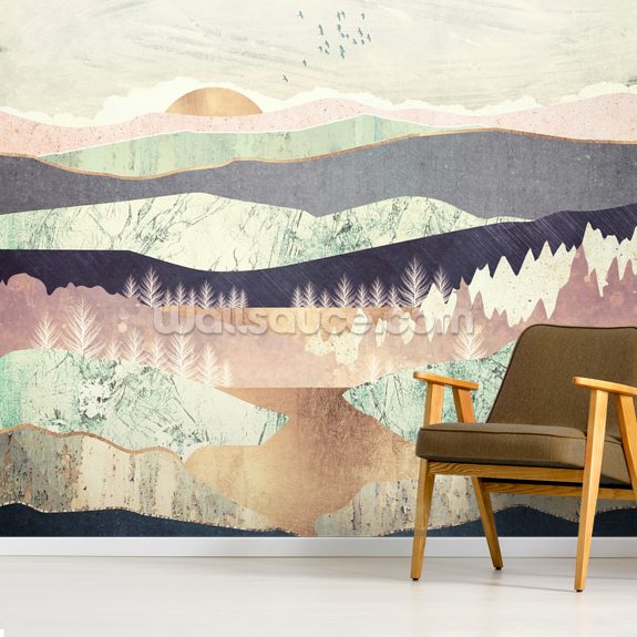 Golden Spring Reflection Wallpaper | Wallsauce UK