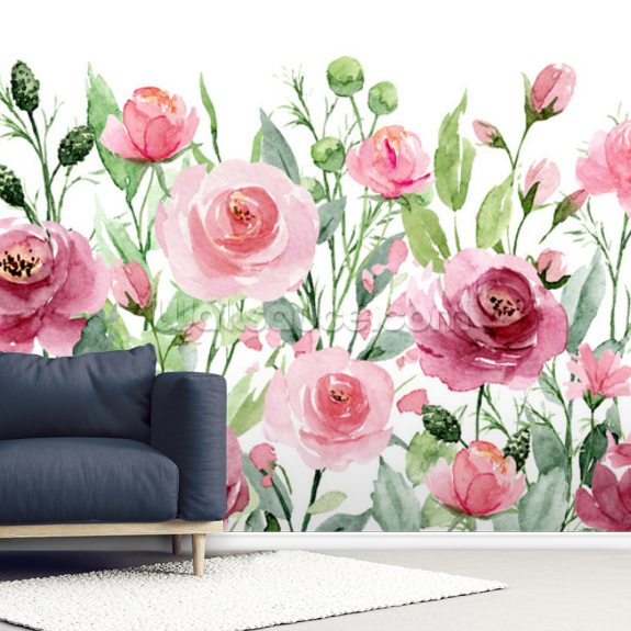 Wandbild mit rosa Rosen | Wallsauce DE