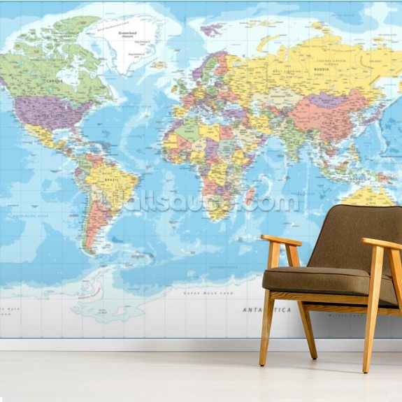 O papel de parede do mapa mundial | Wallsauce PT
