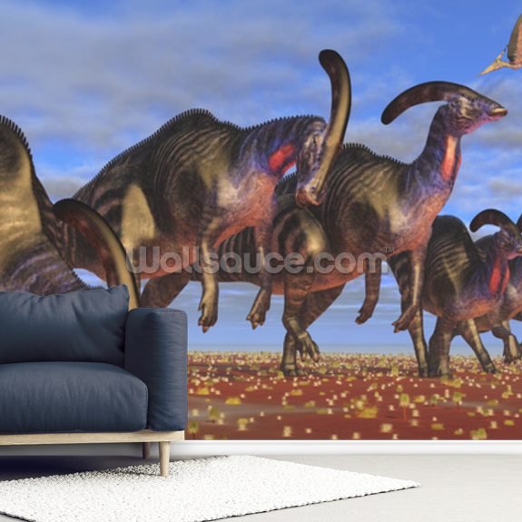 Parasaurolophus Herd Carta da parati | Wallsauce IT