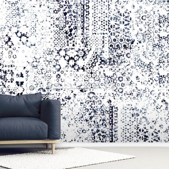 Ink Lace Print Wall Mural | Wallsauce US