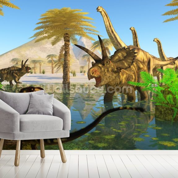 Cretaceous Swamp Wallpaper | Wallsauce UK