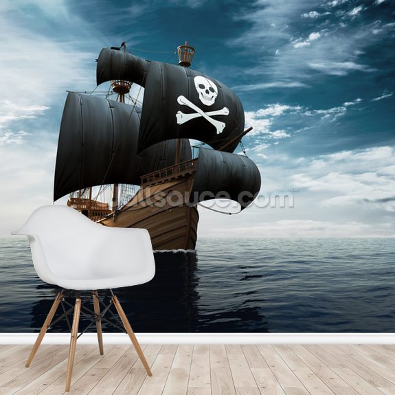 Pirate Ship Setting Sail Wallpaper | Wallsauce US