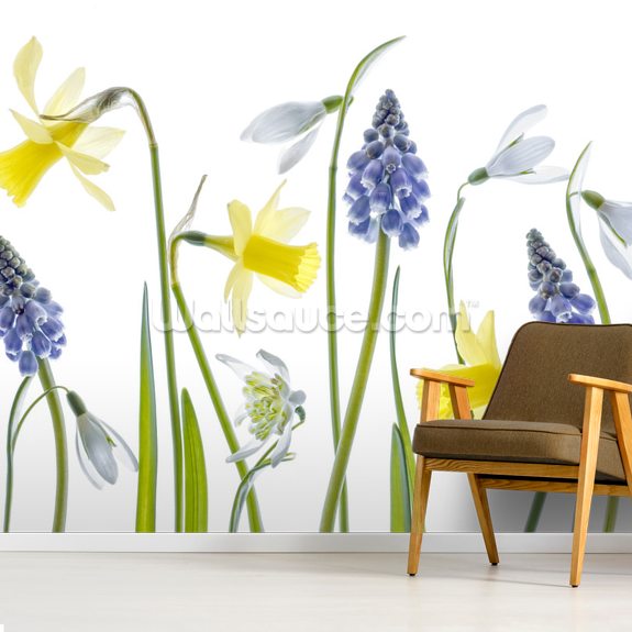 Spring Flowers Wall Mural | Wallsauce US