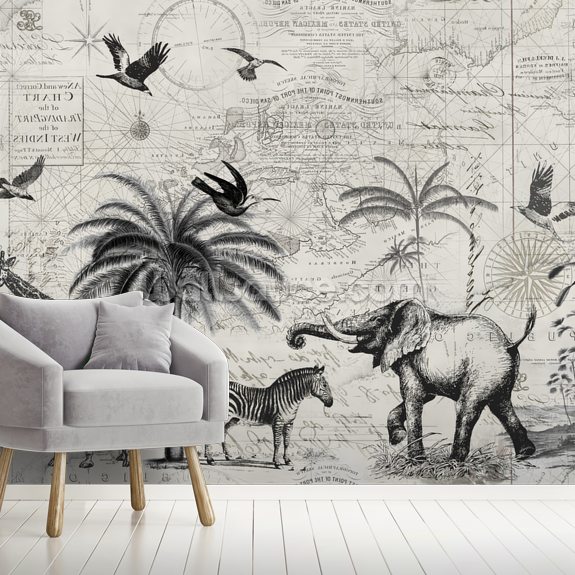 Wild Animals Journey Wall Mural | Wallsauce US