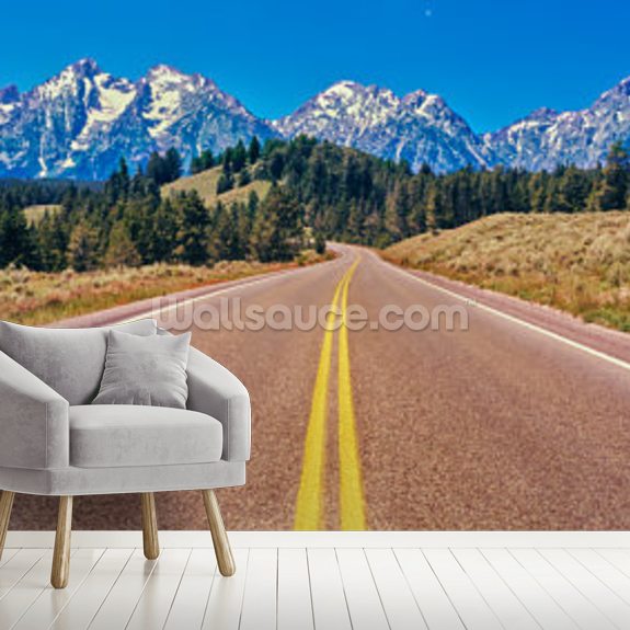 Road to Teton Range Wall Mural | Wallsauce US