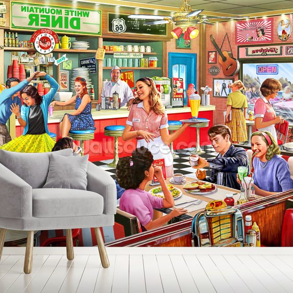 American Diner Wallpaper | Wallsauce AU