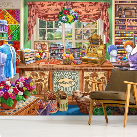 Wool Shop Wallpaper | Wallsauce UK