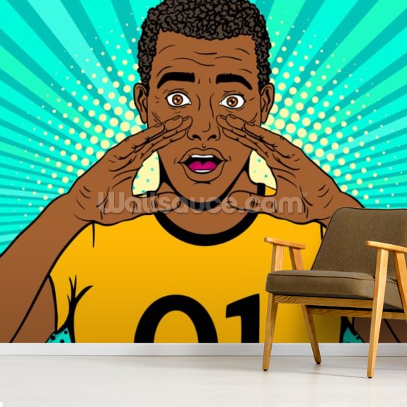 Soccer Shout Wall Mural | Wallsauce UK