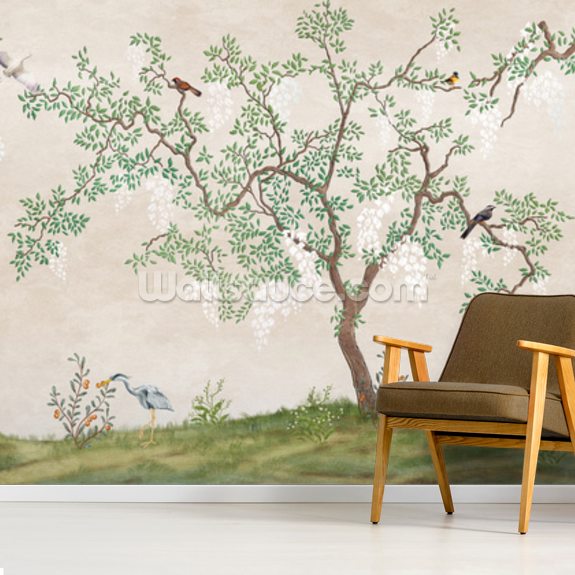 Calm Chinoiserie Tree Wallpaper | Wallsauce UK