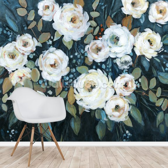 Full Moonlit Gardens Wall Mural | Wallsauce UK