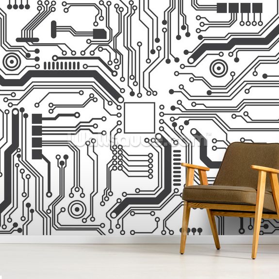 Circuit Board Background Texture Wallpaper Mural | Wallsauce UK