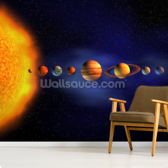 Carta da parati murale con sistema solare | Wallsauce IT