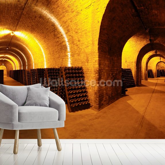 Wijnkelder Tunnels Behang Muurschilderingen | Wallsauce NL