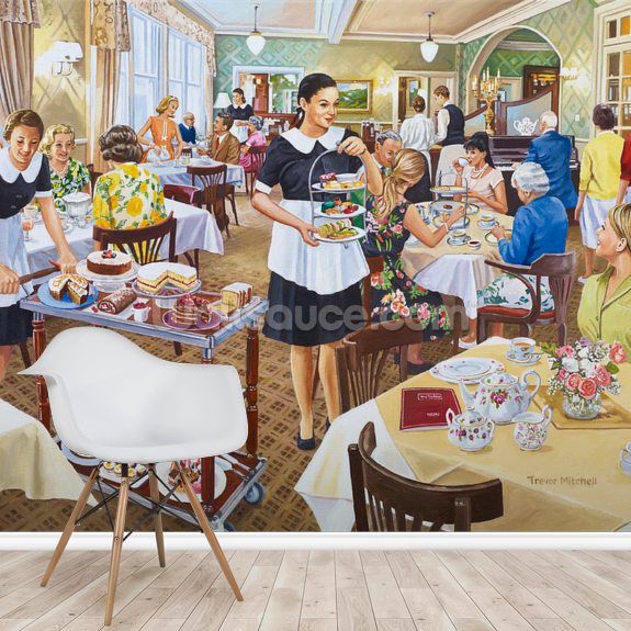 Afternoon Tea Wall Mural | Wallsauce US
