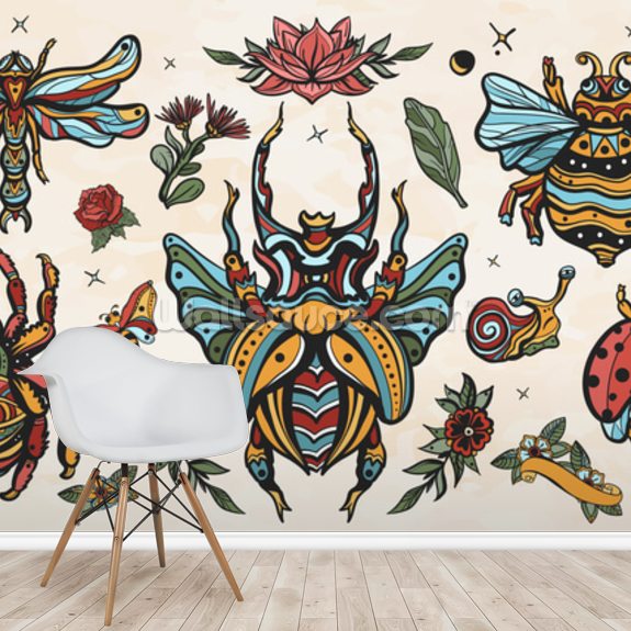Insect Tattoo Wallpaper | Wallsauce UK