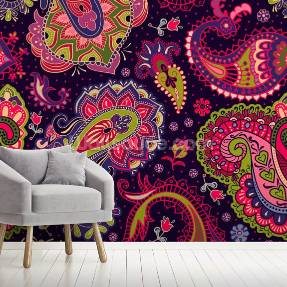 Green and Pink Pattern Wallpaper | Wallsauce US