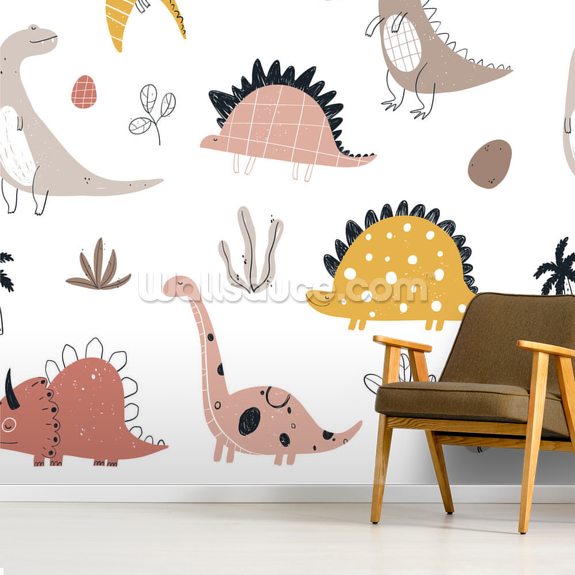 Cute Dino Friends Wallpaper | Wallsauce US
