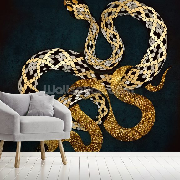 Balancing Snakes Wallpaper Mural | Wallsauce UK