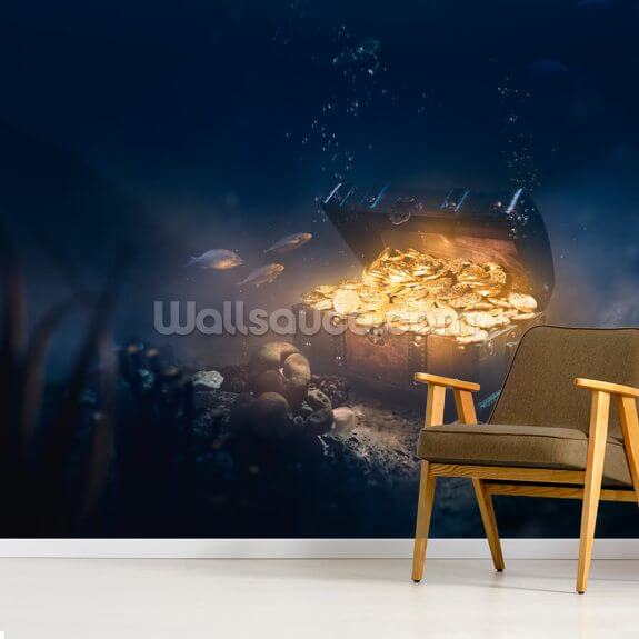 Deep Dive Treasure Wallpaper Mural | Wallsauce UK