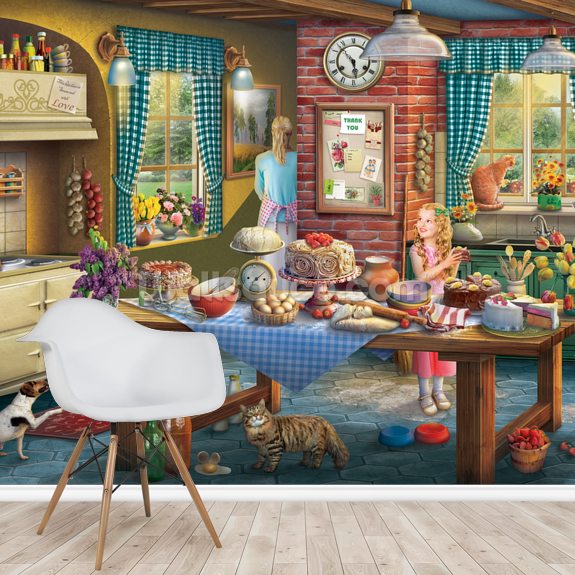 Baking Kitchen Wallpaper | Wallsauce UK