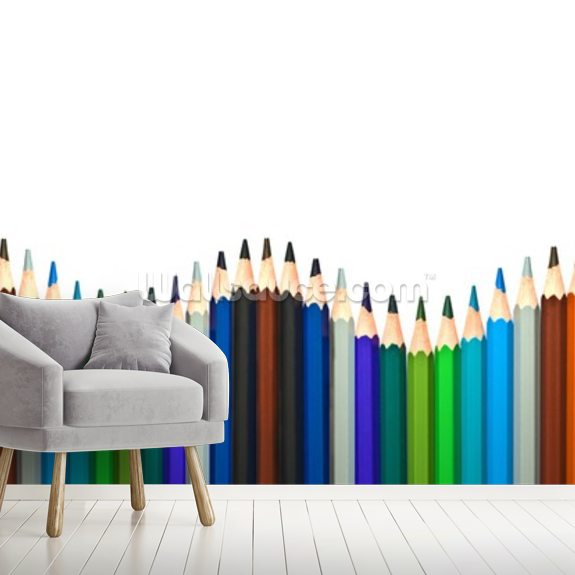 Coloured Pencils Wallpaper Mural | Wallsauce EU