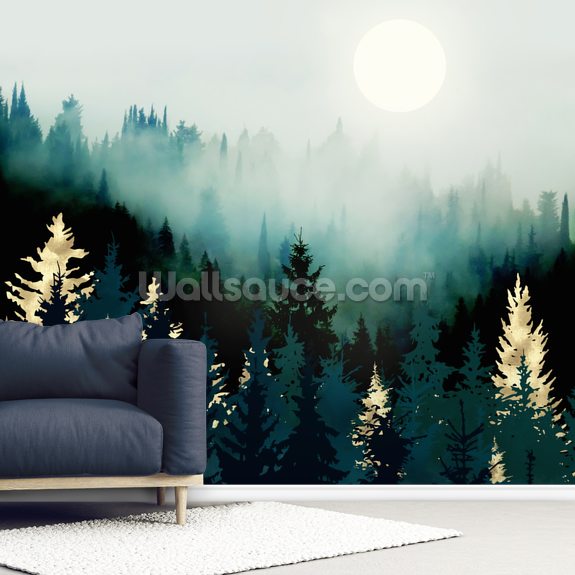 Forest Glow Wallpaper | Wallsauce UK