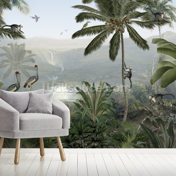 Monkey Sanctuary Wall Mural | Wallsauce UK