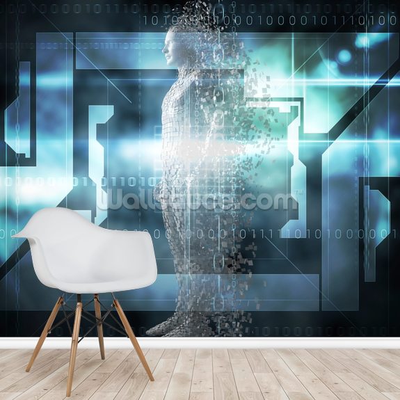 Pixelated Man Wallpaper | Wallsauce UK