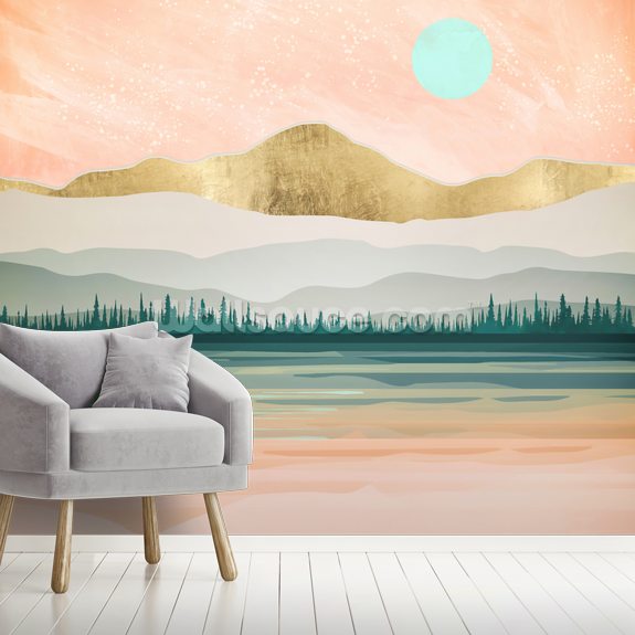Spring Forest Lake Wallpaper | Wallsauce UK