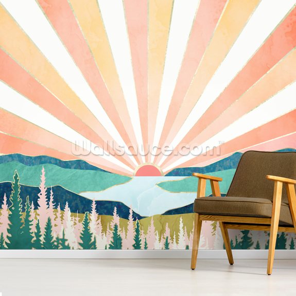 Summer Sunset Wall Mural | Wallsauce UK