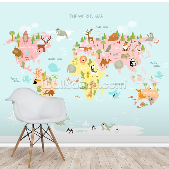 Nursery Map Wallpaper | Wallsauce UK