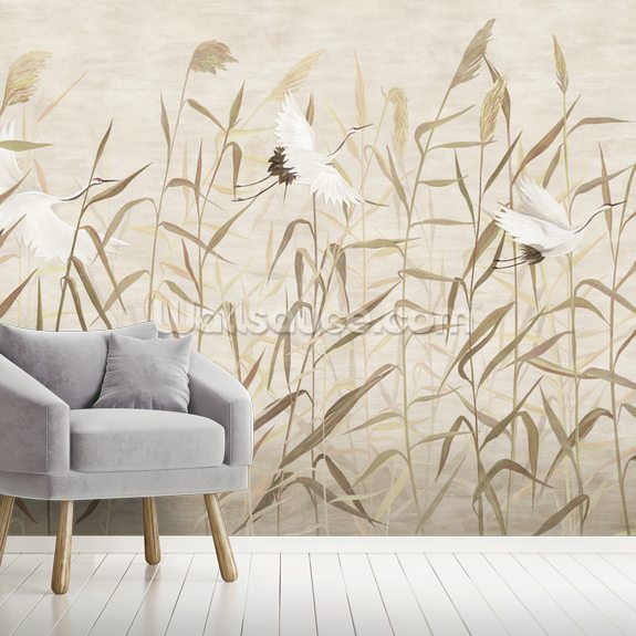The Reed Birds Wall Mural | Wallsauce UK