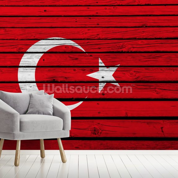 Turkin lippu laudoista Taustakuva | Wallsauce FI