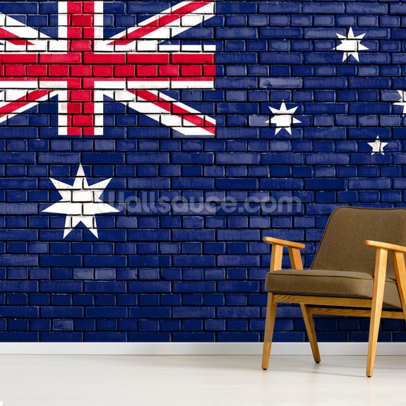 Australia Brick Flag Wall Mural | Wallsauce AU