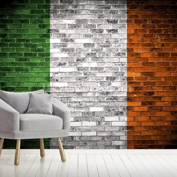 Irish Brick Map Wall Mural | Wallsauce US