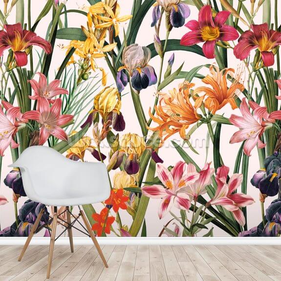 Lilly Garden Wall Mural | Wallsauce US