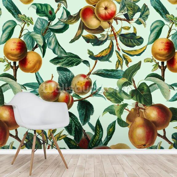 Vintage fruitpatroon muurschildering | Wallsauce NL