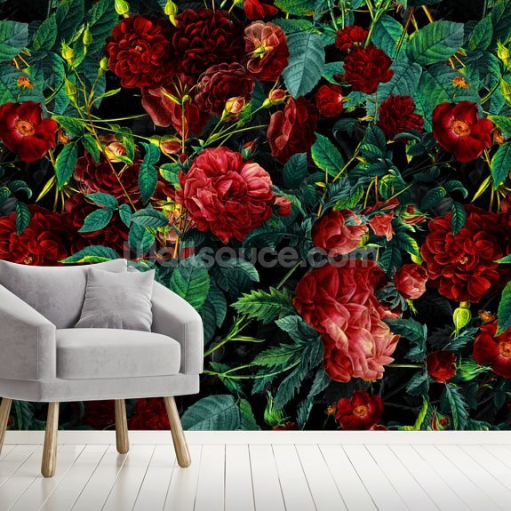 Dark Rose Garden Wallpaper | Wallsauce US