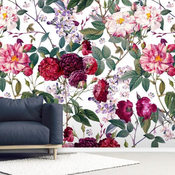 Thorns and Roses Wall Mural | Wallsauce UK