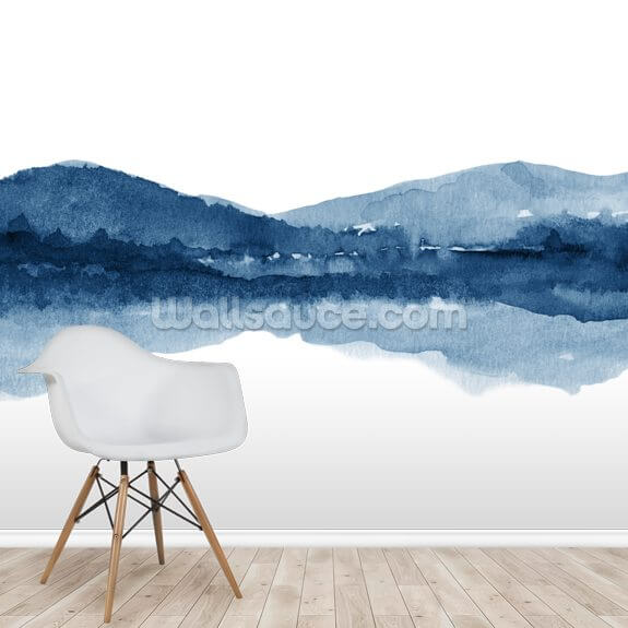 Landscape in Navy Wall Mural | Wallsauce CA