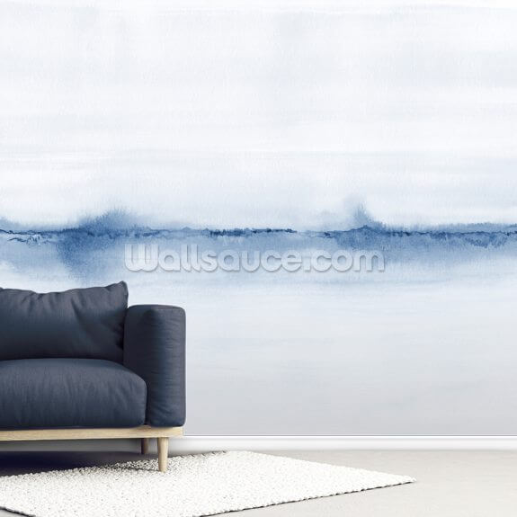 Abstract Landscape in Blue Wallpaper | Wallsauce UK