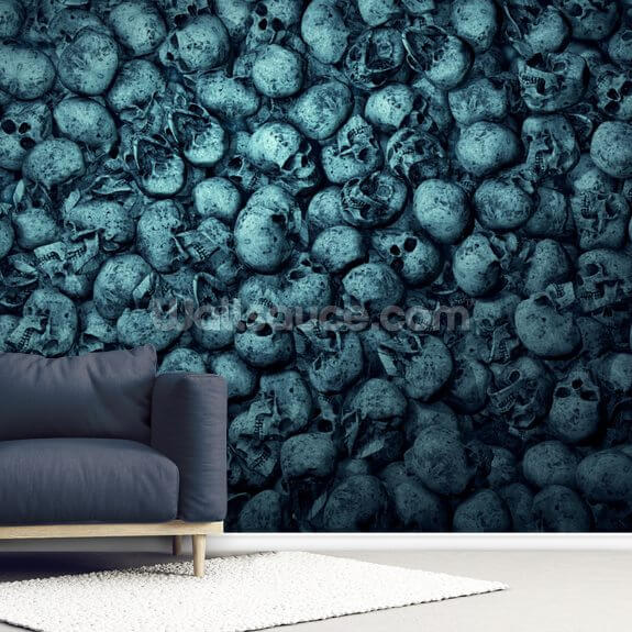 Skull Pile Wall Mural | Wallsauce UK