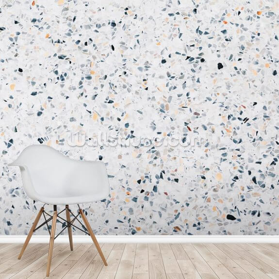 Cool Blue Terrazzo Wallpaper | Wallsauce UK
