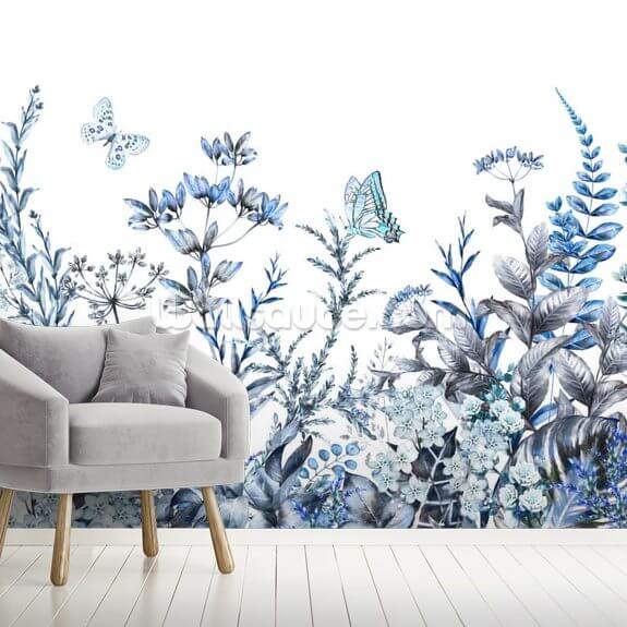 Blue Meadow Wallpaper | Wallsauce UK
