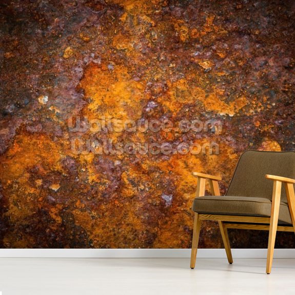 Oranje roest effect muurschildering | Wallsauce NL