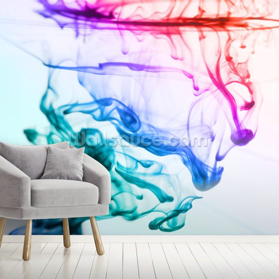 Papier Peint Fluide Vert Bleu Violet | Wallsauce FR