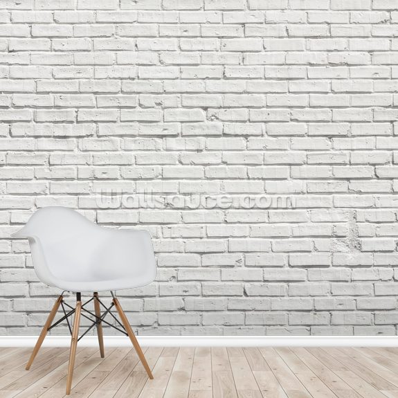 Hvit Brick Effect vegg tapet | Wallsauce NO